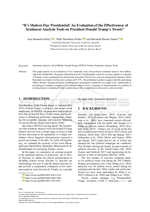 Pdf “its Modern Day Presidential An Evaluation Of The Effectiveness Of Sentiment Analysis