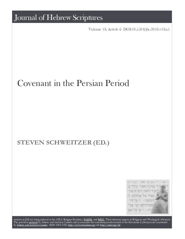 (PDF) Covenant in the Persian Period