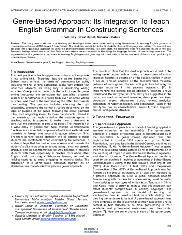 (PDF) Genre-based-Approach-Its-Integration-To-Teach-English-Grammar-In-Constructing-Sentences.pdf