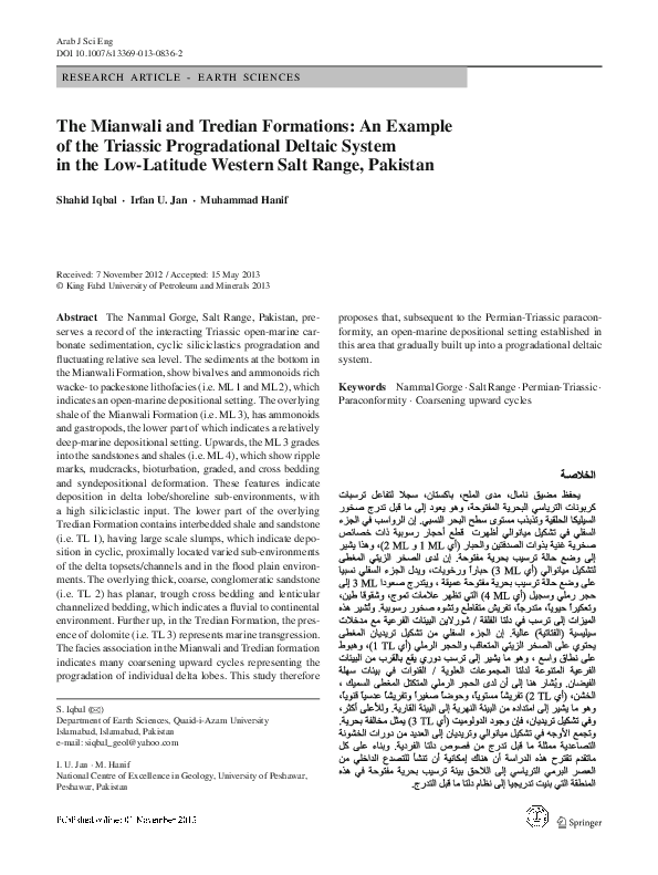 (PDF) The Mianwali and Tredian Formations: An Example of the Triassic ...