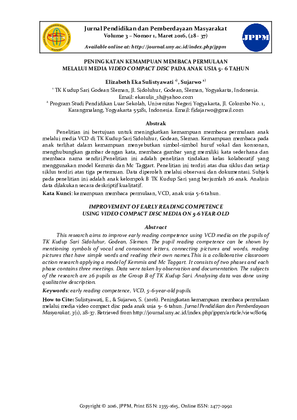 (PDF) Peningkatan Kemampuan Membaca Permulaan melalui Metode SAS ...