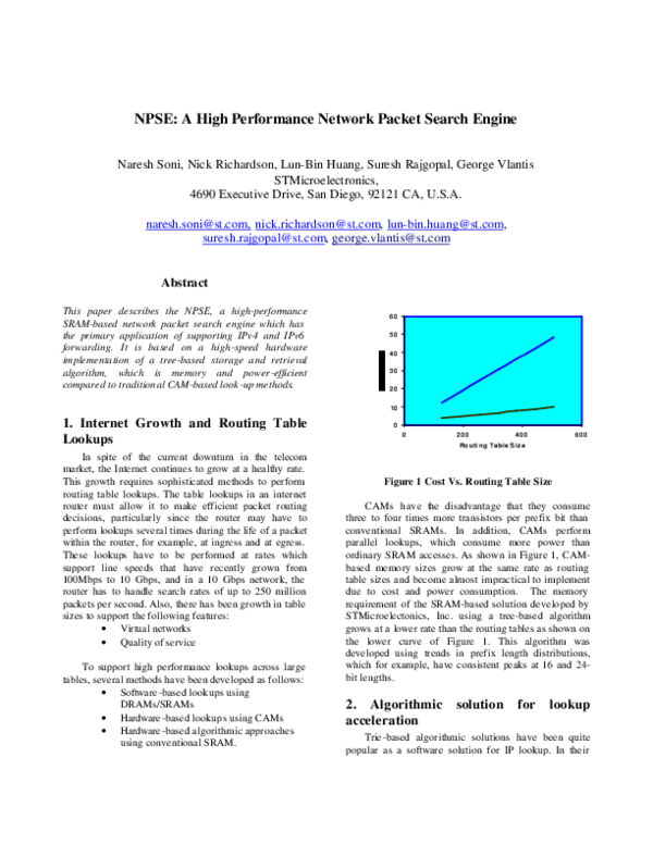 (PDF) NPSE: a high performance network packet search engine