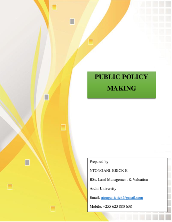 (PDF) PUBLIC POLICY MAKING