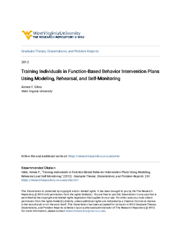 (PDF) Training Individuals in Function-Based Behavior Intervention ...