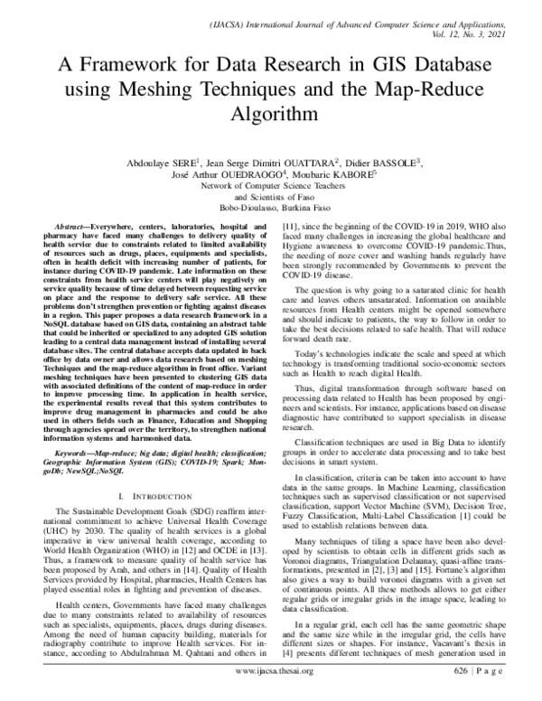 (PDF) A Framework for Data Research in GIS Database using Meshing Techniques and the Map-Reduce ...