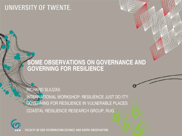 (PDF) Governing for resilience in vulnerable places