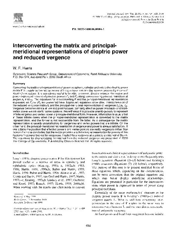 (PDF) Interconverting the matrix and principal meridional ...