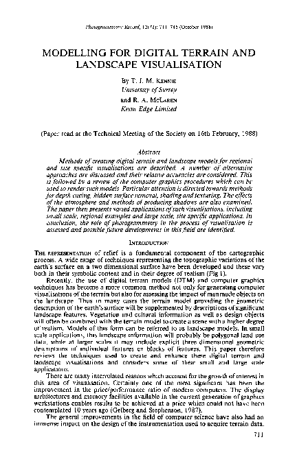 (PDF) Modelling for Digital Terrain and Landscape Visualisation | Tom ...