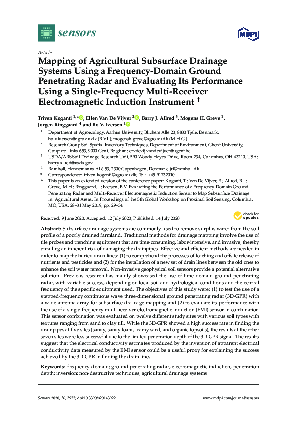 (PDF) Mapping of Agricultural Subsurface Drainage Systems Using a Frequency-Domain Ground ...