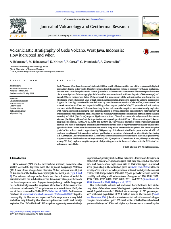 (PDF) Volcaniclastic stratigraphy of Gede Volcano, West Java, Indonesia ...