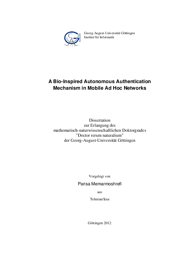 (PDF) A Bio-Inspired Autonomous Authentication Mechanism in Mobile Ad Hoc Networks