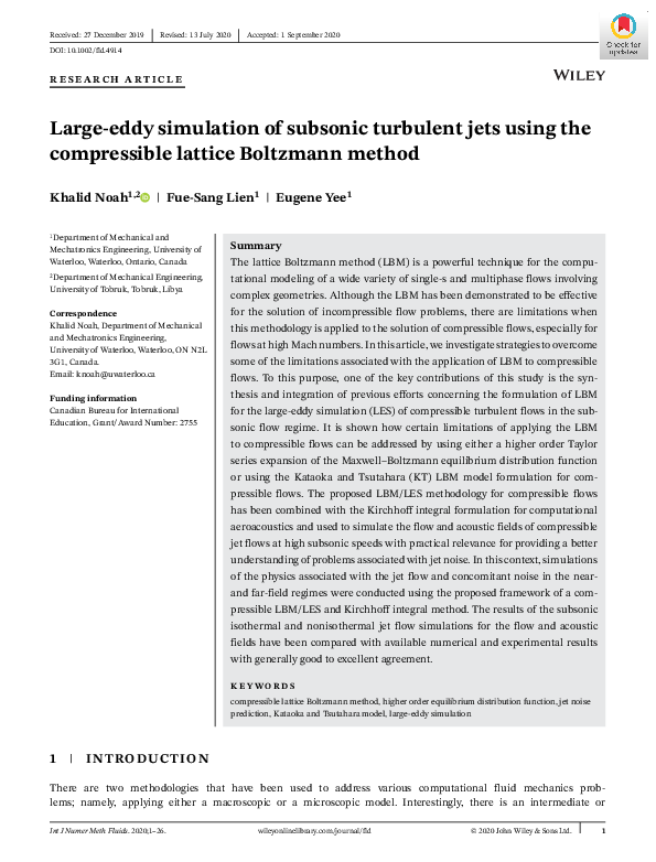(PDF) Large-eddy simulation of subsonic turbulent jets using the compressible lattice Boltzmann ...
