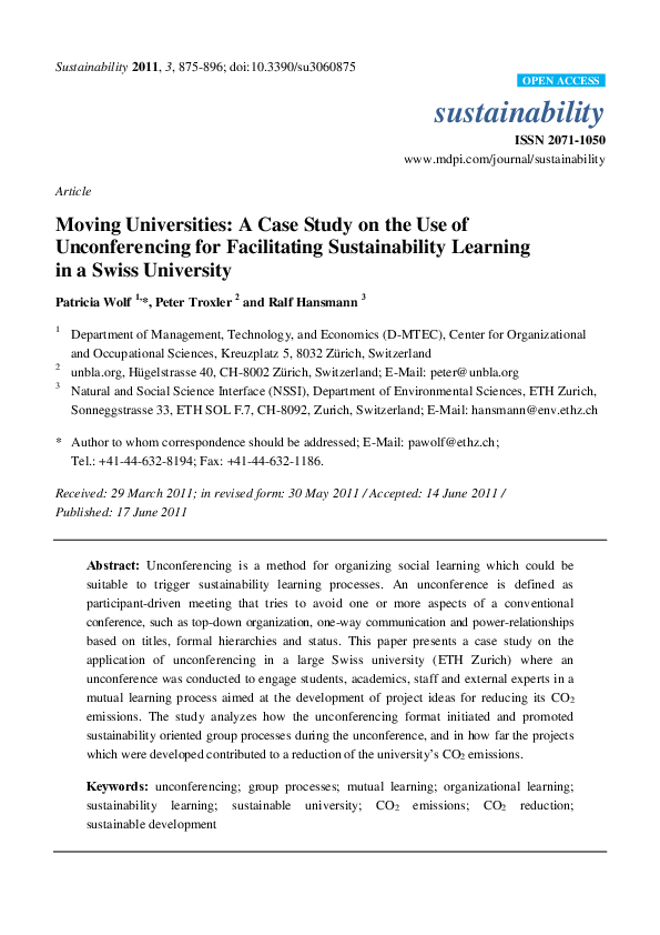 (PDF) Moving Universities: A Case Study on the Use of Unconferencing ...