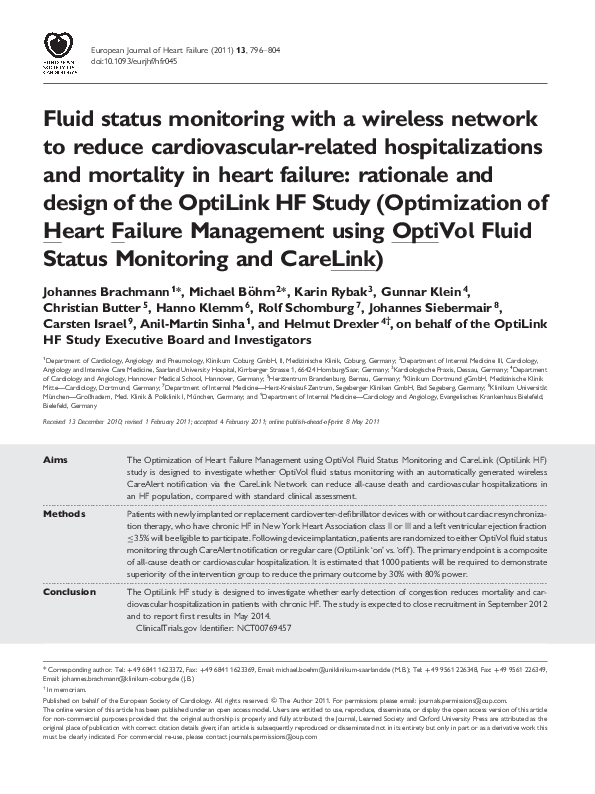 (PDF) Fluid status monitoring with a wireless network to reduce ...