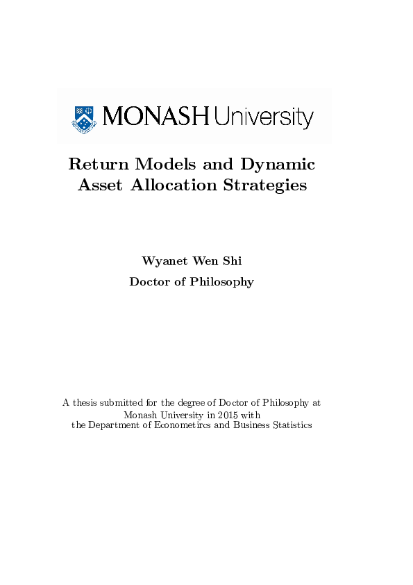 (PDF) Return models and dynamic asset allocation strategies