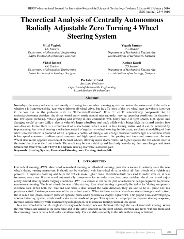 (PDF) Theoretical Analysis of Centrally Autonomous Radially Adjustable ...