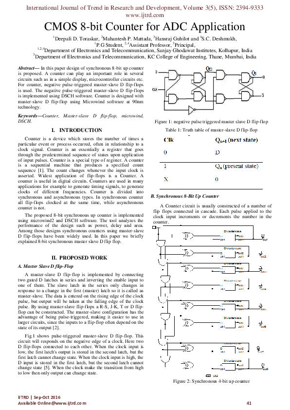 (PDF) CMOS 8-bit Counter for ADC Application