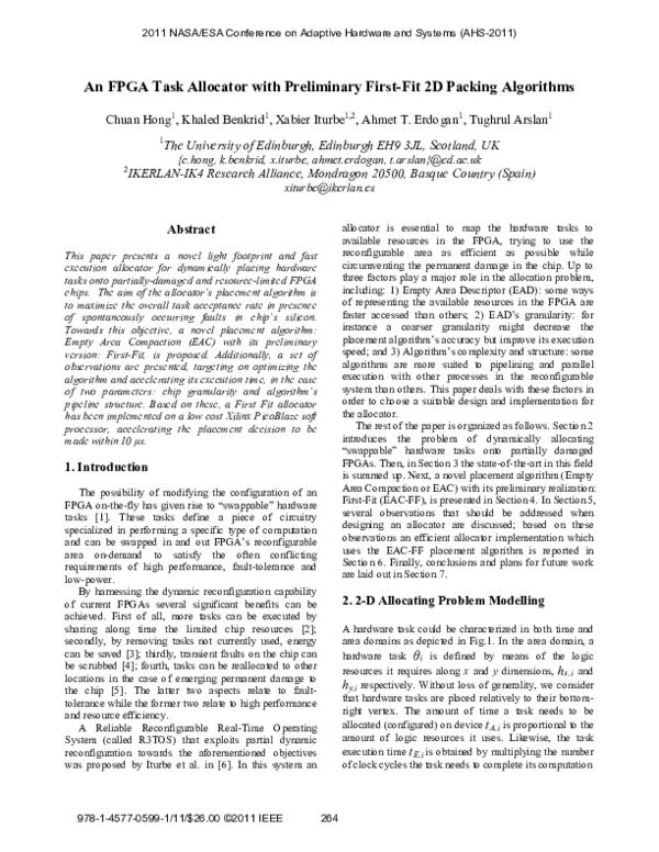 (PDF) An FPGA task allocator with preliminary First-Fit 2D packing algorithms