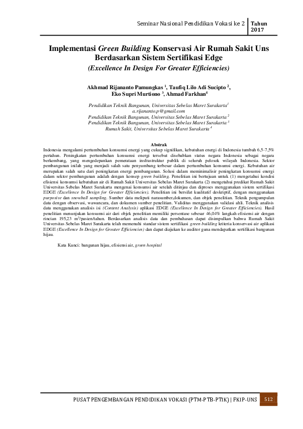 (PDF) Implementasi Green Building Konservasi Air Rumah Sakit Uns ...