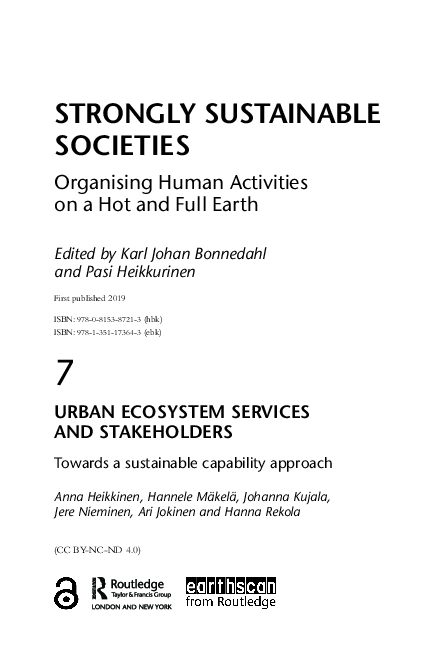 (PDF) Urban Ecosystem Services and Stakeholders | Anna Hannula ... (PDF) Urban Ecosystem Services and Stakeholders | Anna Hannula ...