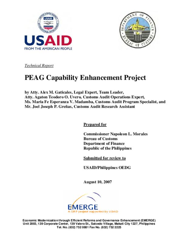 (PDF) PEAG Capability Enhancement Project