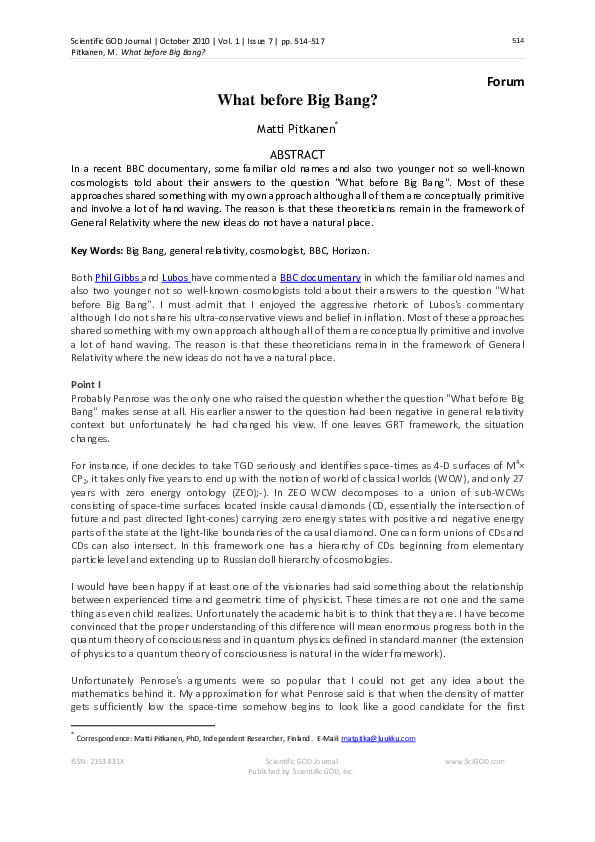 (PDF) What before Big Bang