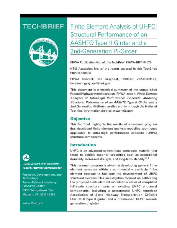 (PDF) Finite Element Analysis of Uhpc Structural Performance of an ...