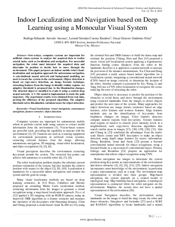 (PDF) Indoor Localization and Navigation based on Deep Learning using a Monocular Visual System