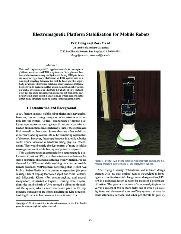 (PDF) Electromagnetic Platform Stabilization for Mobile Robots