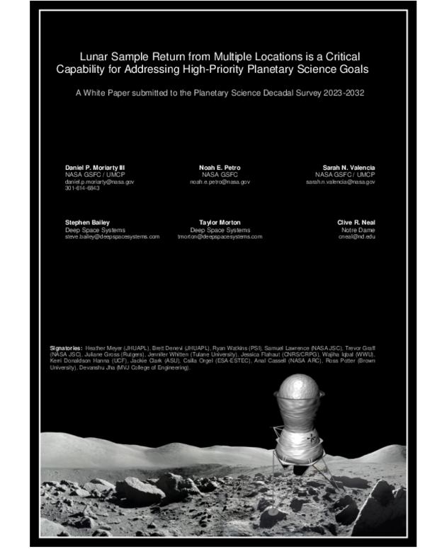 (PDF) Lunar Sample Return from Multiple Locations is a Critical ...