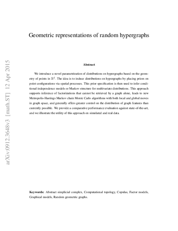 (PDF) Geometric Representations of Random Hypergraphs