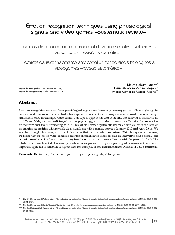 (PDF) Emotion recognition techniques using physiological signals and ...