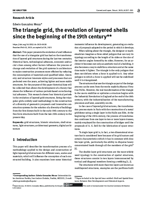 (PDF) The triangle grid, the evolution of layered shells since the ...