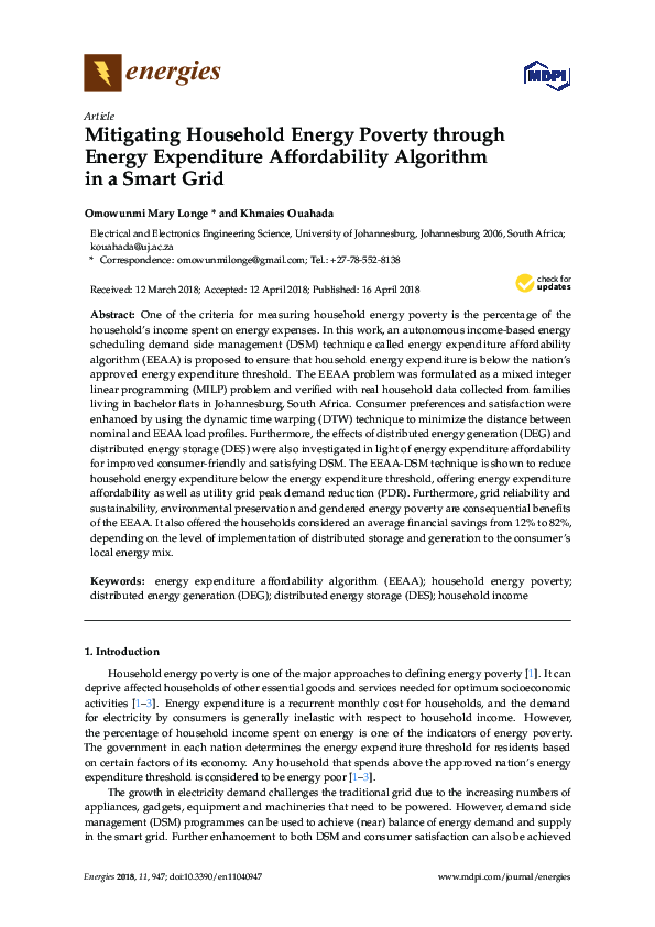 (PDF) Mitigating Household Energy Poverty through Energy Expenditure ...