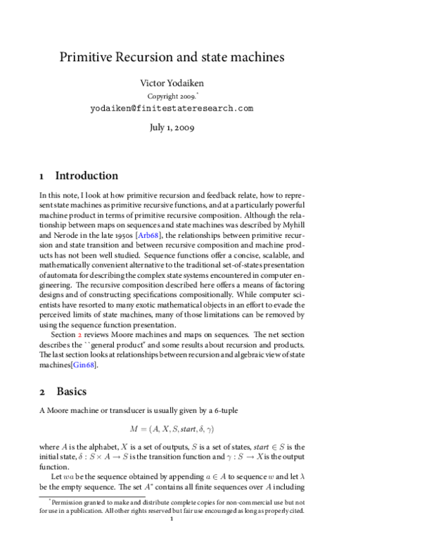 (PDF) Primitive Recursion and State Machines | Victor Yodaiken - Academia.edu