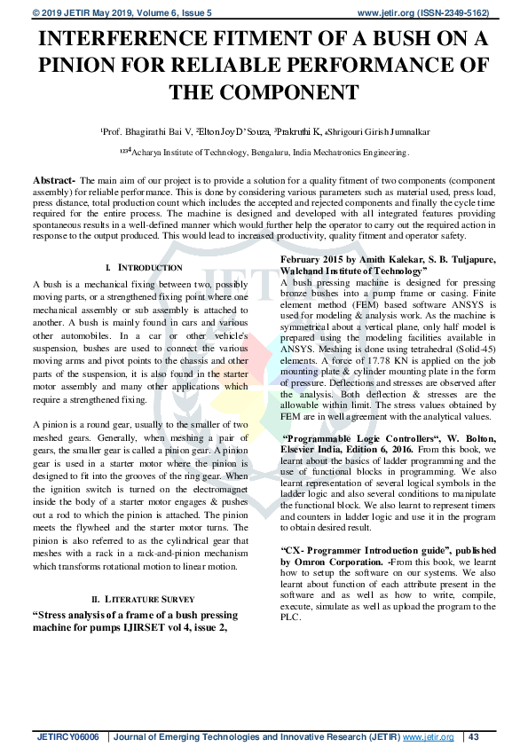 (PDF) Interference Fitment of a Bush on a Pinion for Reliable ...