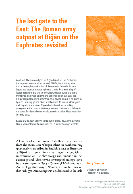 (PDF) The last gate to the East: The Roman army outpost at Biğān on the ...