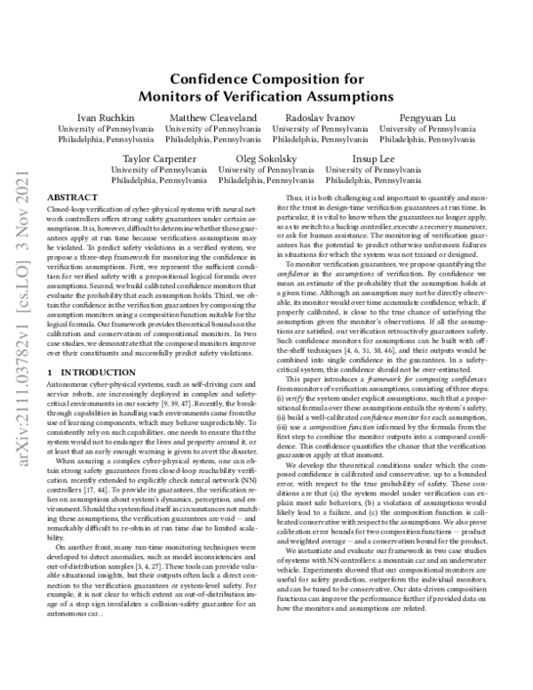(PDF) Confidence Composition for Monitors of Verification Assumptions