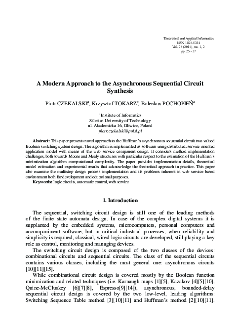(PDF) A Modern Approach to the Asynchronous Sequential Circuit