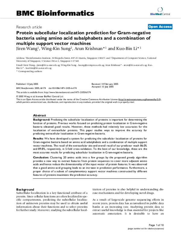Pdf Protein Subcellular Localization Prediction Of Eukaryotes Using A Knowledge Based Approach