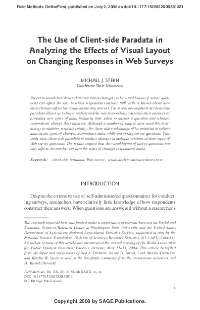 (PDF) The use of client-side paradata...