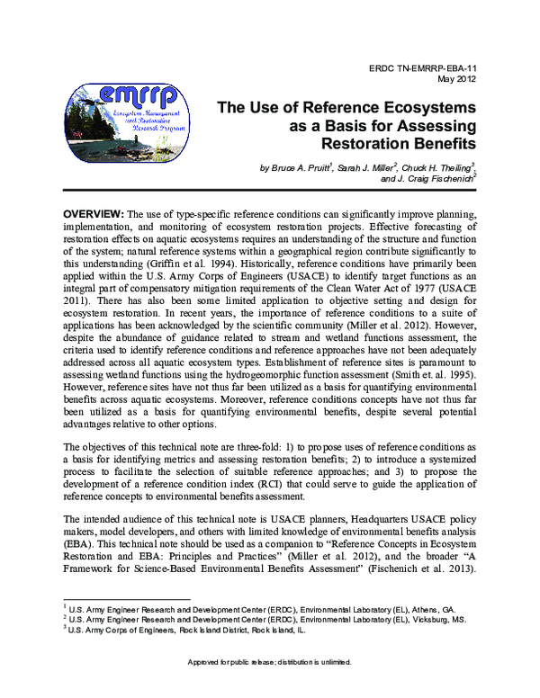 (PDF) The use of reference ecosystems as a basis for assessing ...