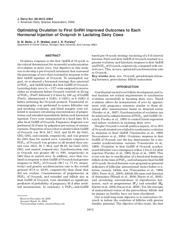 (PDF) Optimizing Ovulation to First GnRH Improved Outcomes to Each ...
