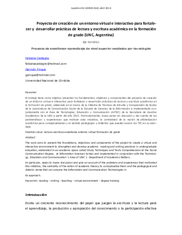 (PDF) Suplemento SIGNOS EAD, abril 2016