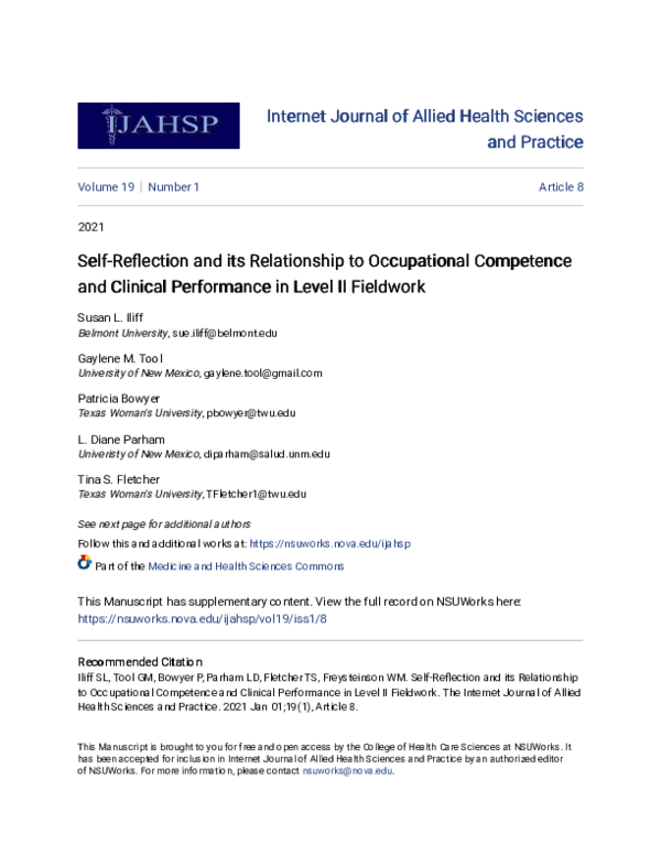 (PDF) Self-Reflection and its Relationship to Occupational Competence ...