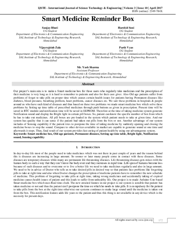 (PDF) Smart Medicine Reminder Box