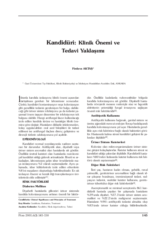 (PDF) Candiduria: Clinical Significance and Principles of Treatment
