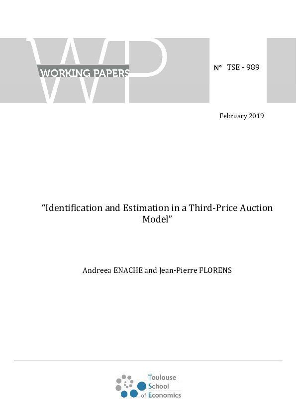 (PDF) Identification and Estimation in a Third-Price Auction Model
