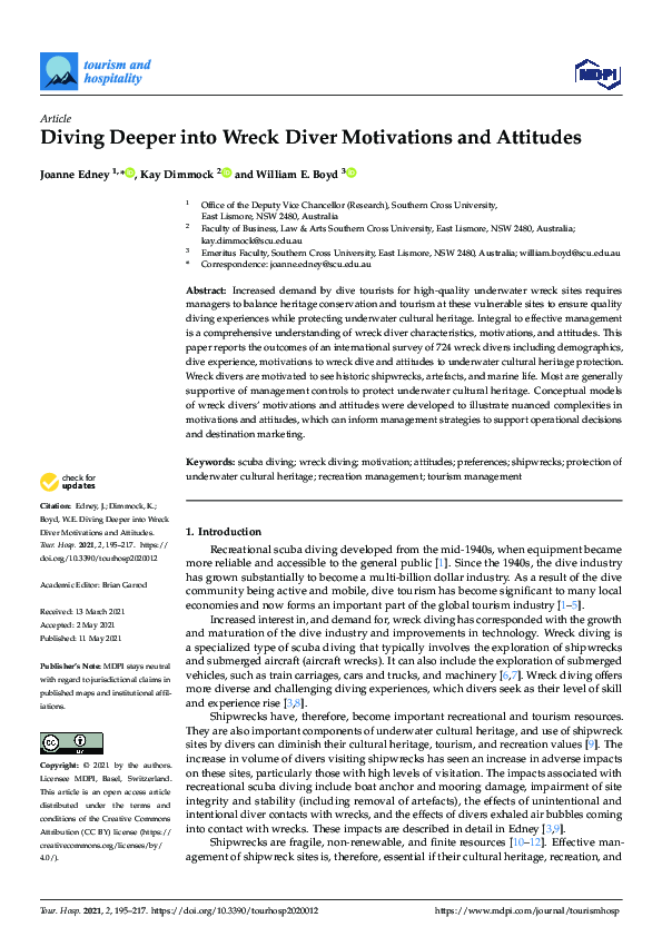 (PDF) Diving Deeper into Wreck Diver Motivations and Attitudes