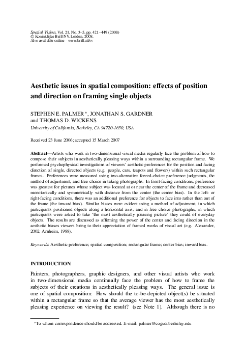 (PDF) Aesthetic issues in spatial composition: Effects of vertical ...